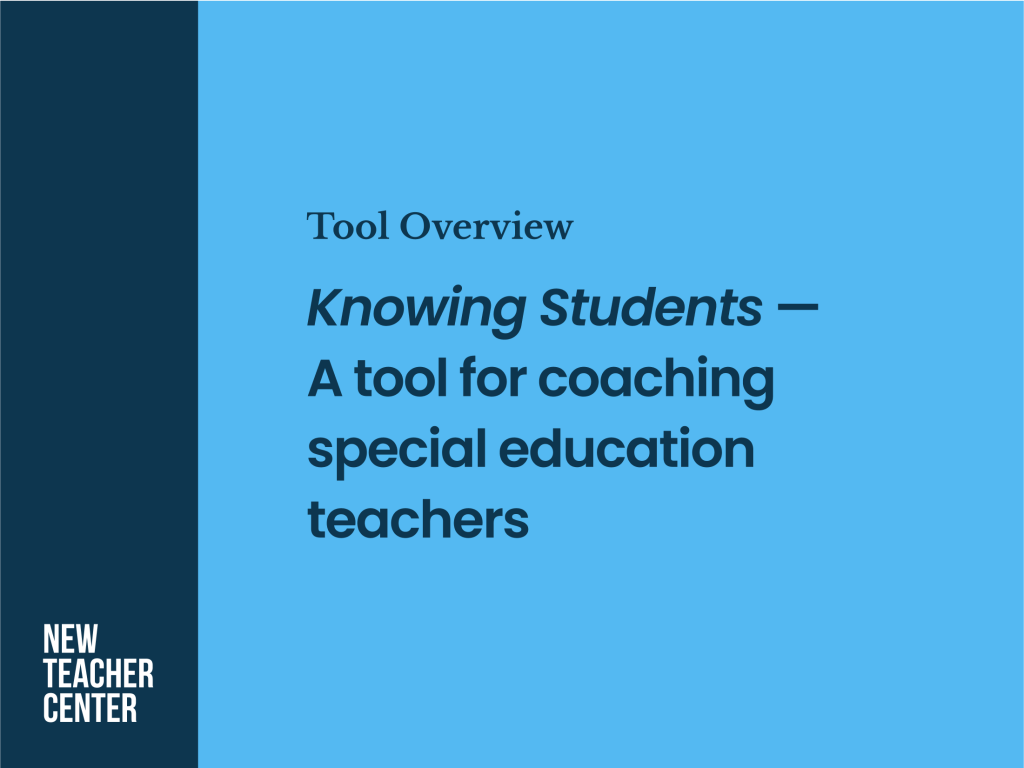Knowing Students — A tool for coaching special education teachers ...