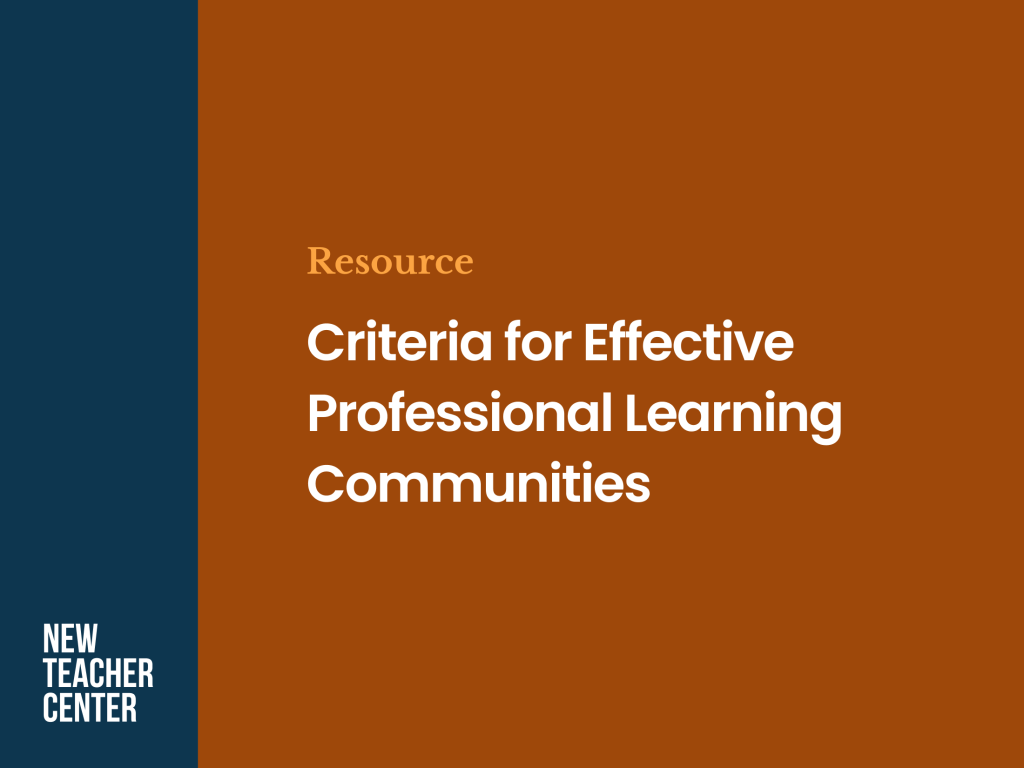 Criteria for Effective Professional Learning Communities | Resources ...